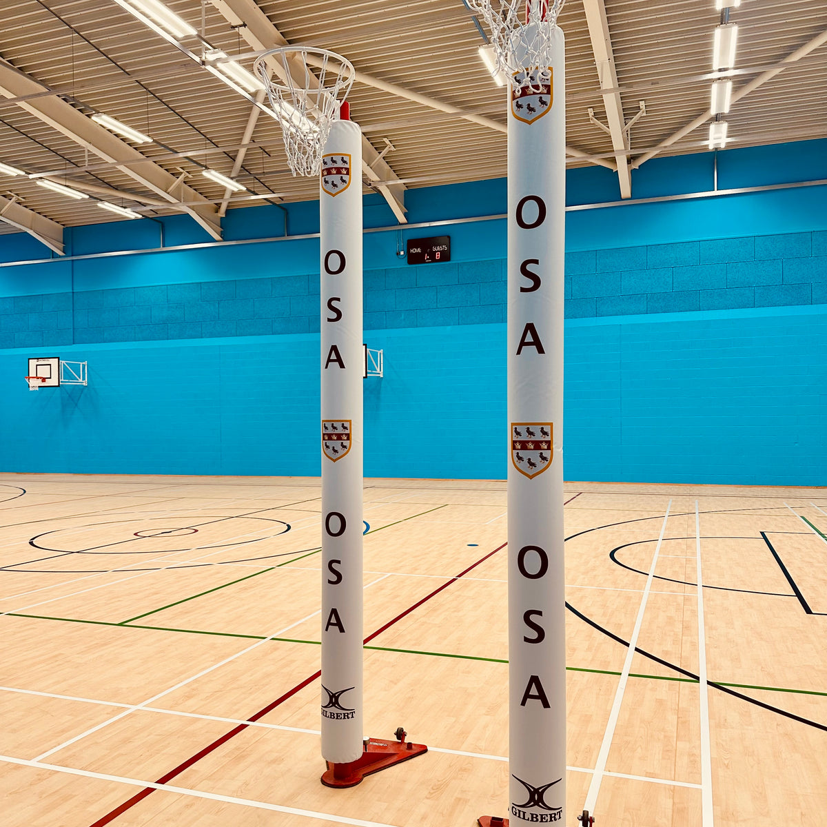 Gilbert Custom Printed Netball Post Protectors — Martin Berrill Sports