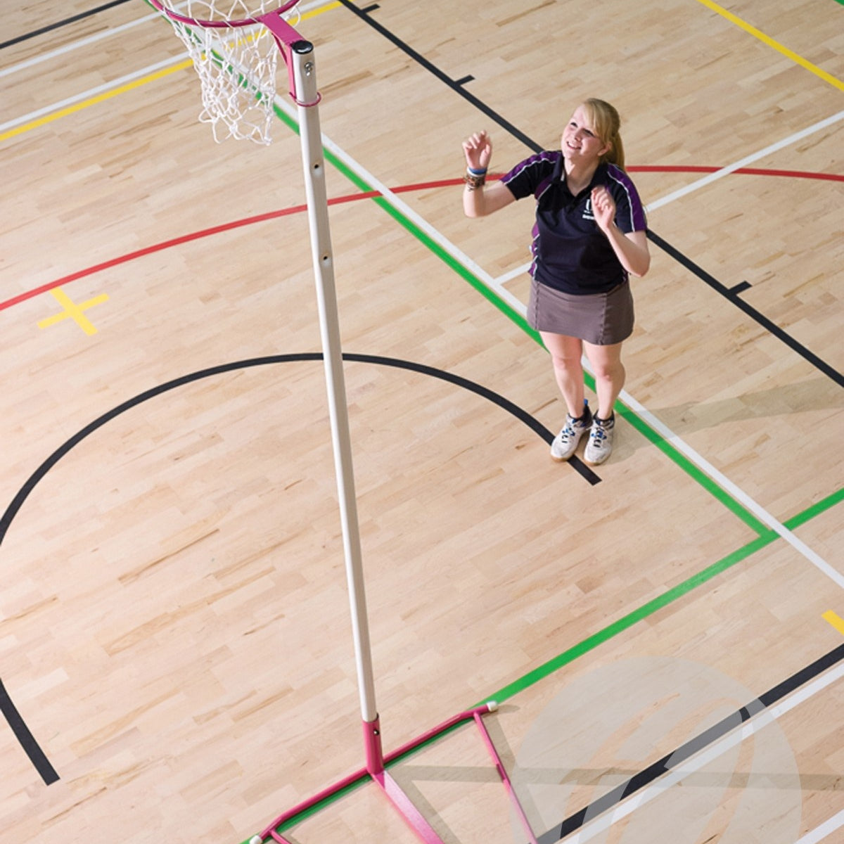 Single Pink Netball Post - Freestanding, 10MM Ring — Martin Berrill Sports